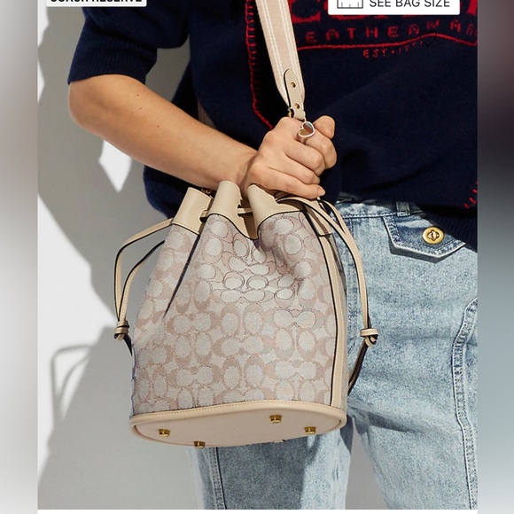 Coach | Bags | Coach Field Bucket Bag In Signature Jacquard Stone Ivory ...